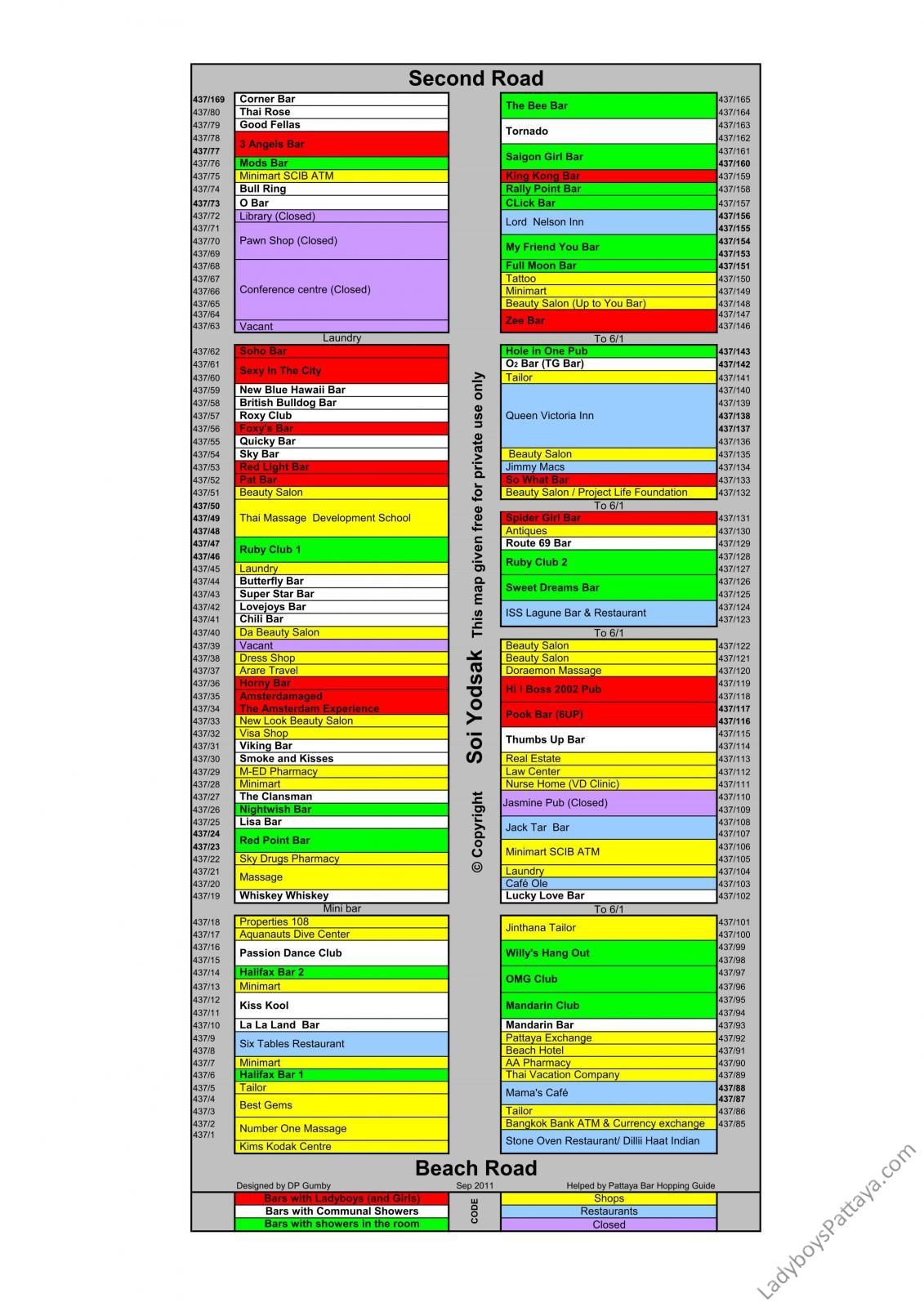 SOI 6 - Great Updated Map - Ladyboy Bars - LadyBoyReview